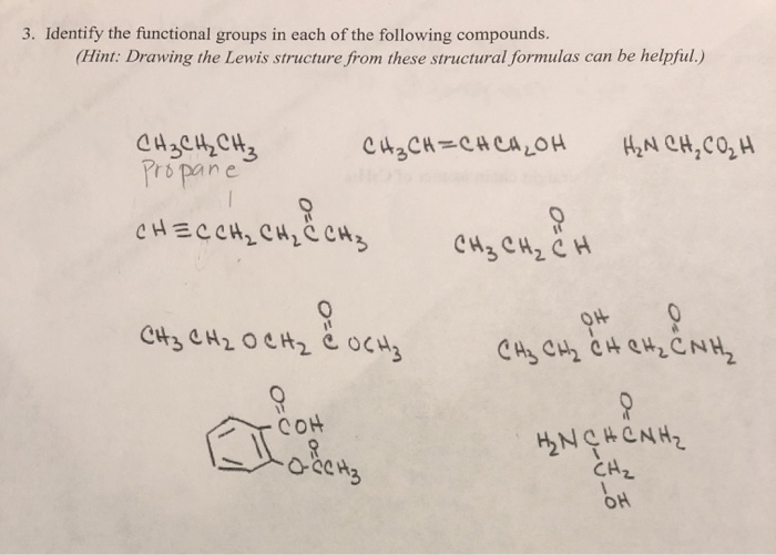 Solved 3. Identify the functional groups in each of the | Chegg.com