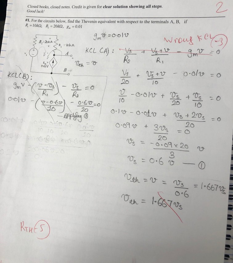 Solved Closed books, closed notes. Credit is given for clear | Chegg.com