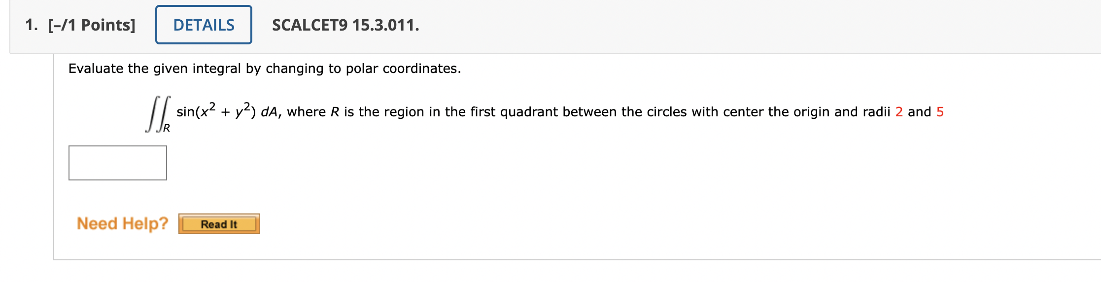 Solved Points] SCALCET9 15.3.011. Evaluate the given | Chegg.com