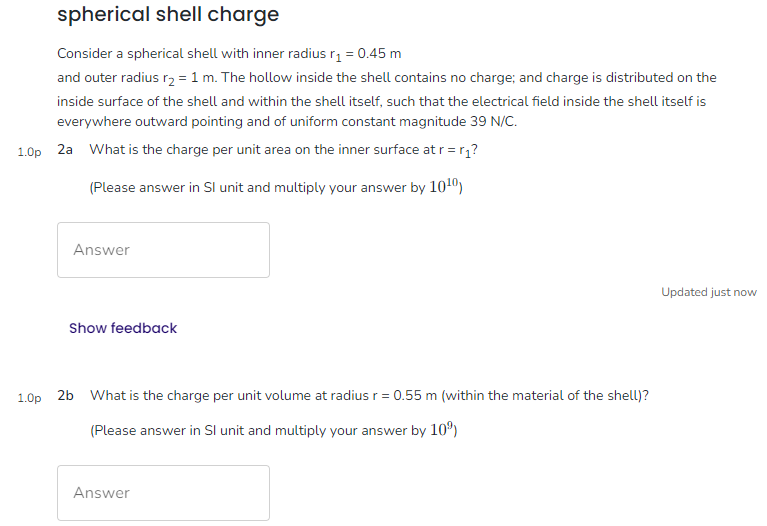 Solved spherical shell chargeConsider a spherical shell with | Chegg.com