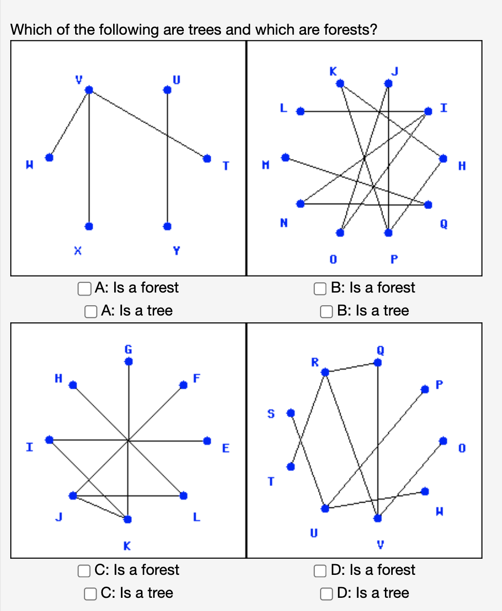 Solved Which of the following are trees and which are | Chegg.com