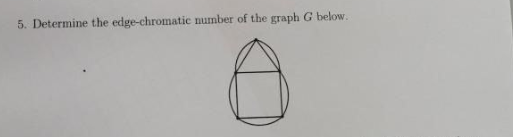 Solved 5. Determine the edge-chromatic number of the graph G | Chegg.com