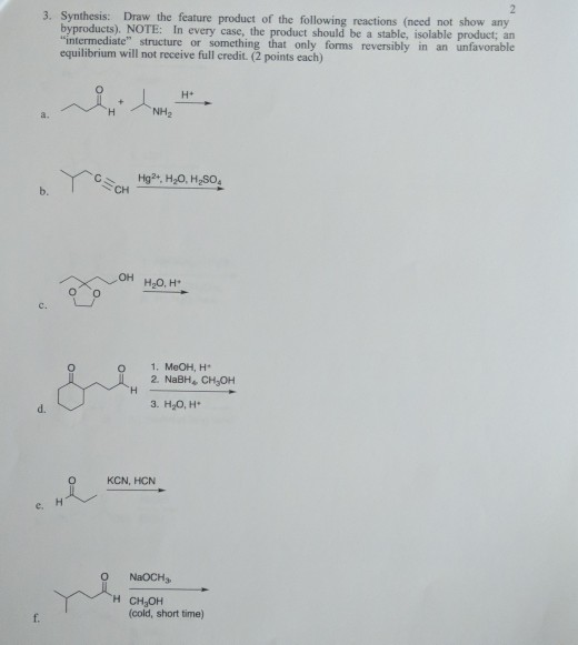 Solved Synthesis: Draw the feature product of the following | Chegg.com