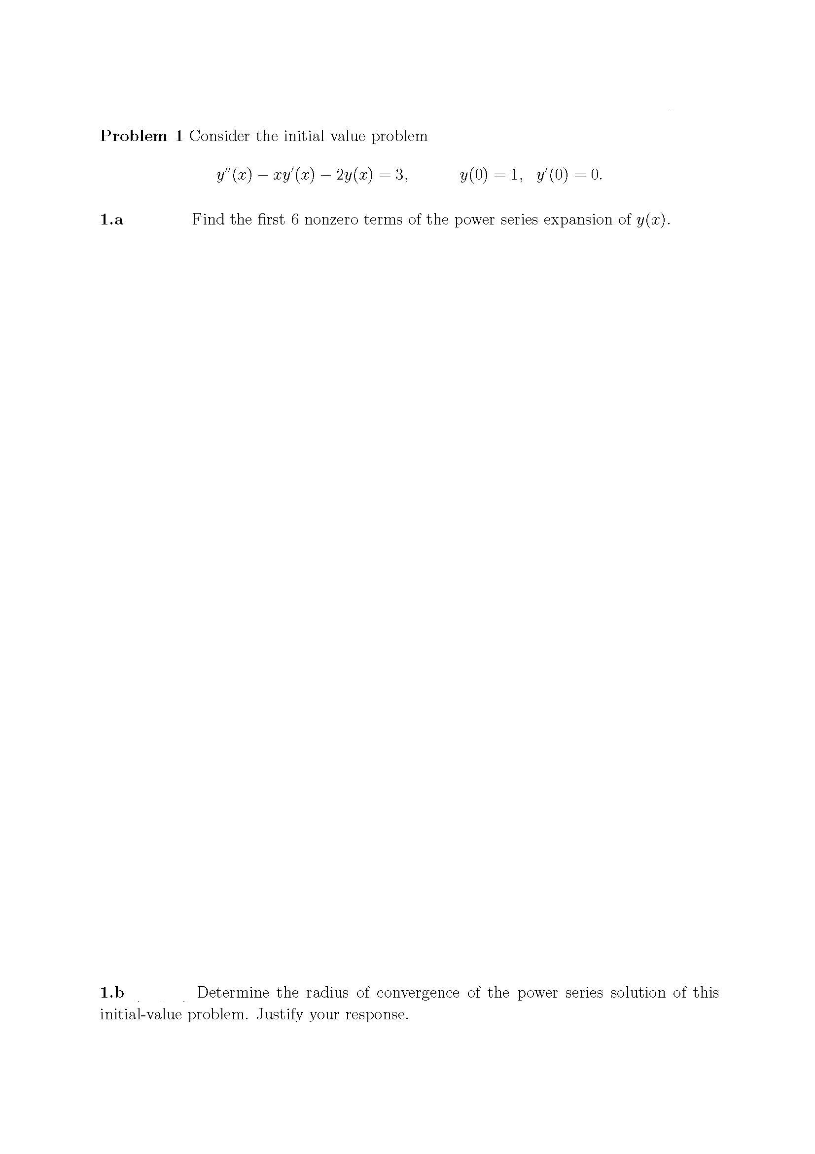 Solved Problem 1 ﻿Consider the initial value | Chegg.com