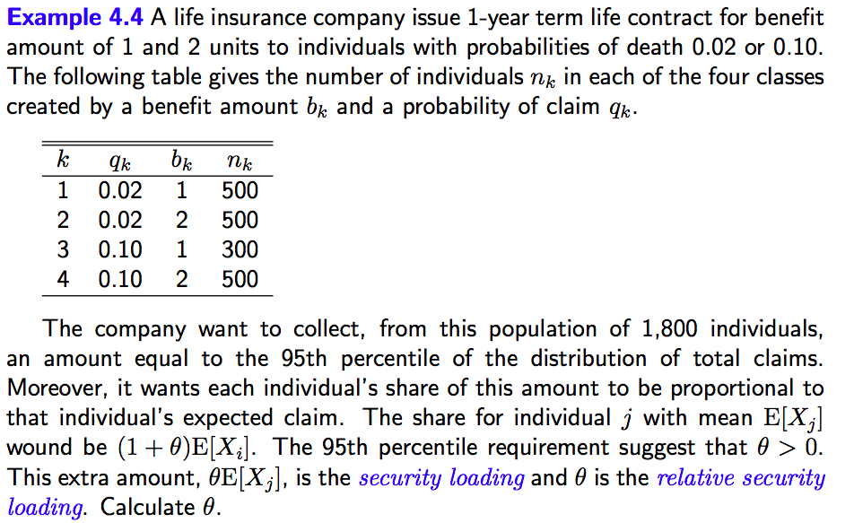 Solved Example 4.4 A life insurance company issue 1-year | Chegg.com