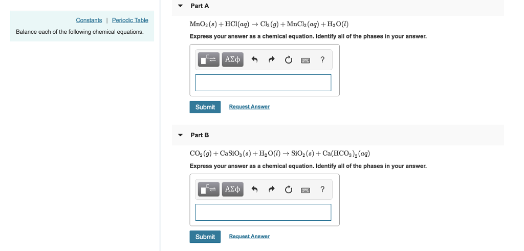 Solved Part C Constants | Periodic Table Write a balanced | Chegg.com