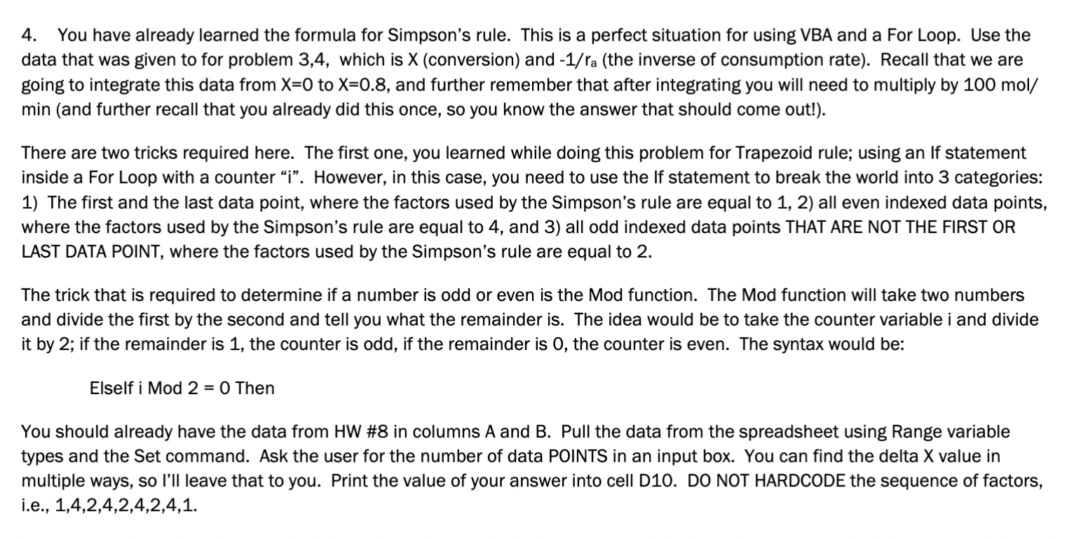 Solved 4. You have already learned the formula for Simpson's | Chegg.com