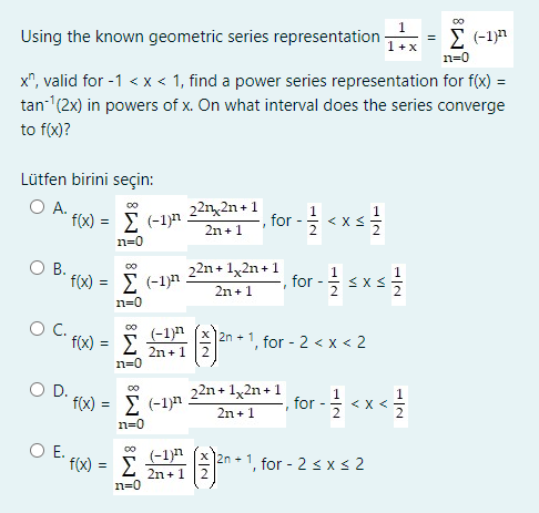 Solved 00 Using the known geometric series representation 1 | Chegg.com