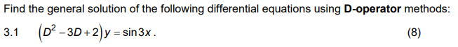 Solved Find the general solution of the following | Chegg.com