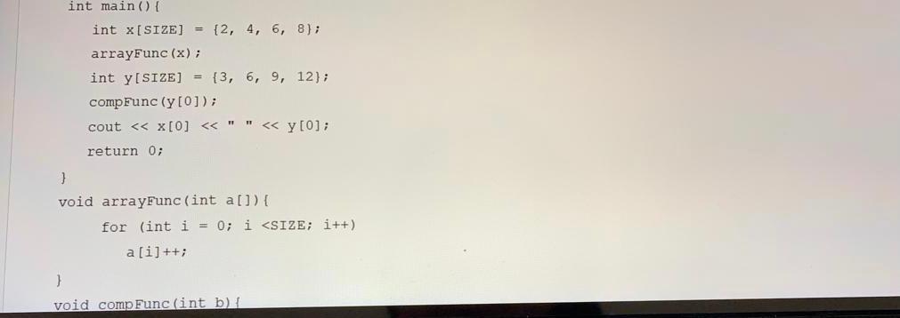Solved Question 2 Show the output of the following program: | Chegg.com