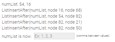Solved numList: 54,16 ListInsertAfter(numList, node 16, node | Chegg.com