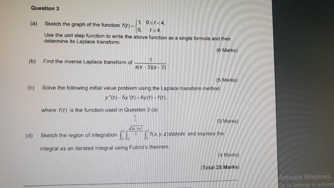 Solved Question 3 (a) 1 0 | Chegg.com