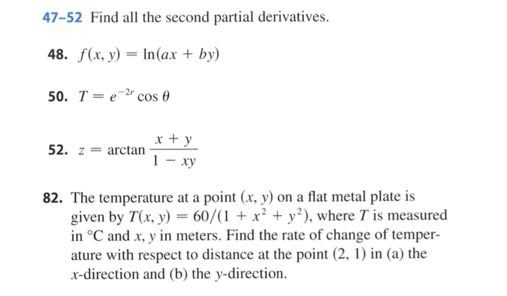 Solved 47-52 Find all the second partial derivatives. 48. | Chegg.com