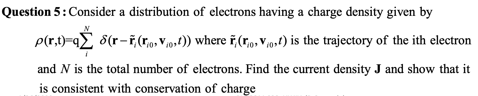 Solved lestion 5 : Consider a distribution of electrons | Chegg.com