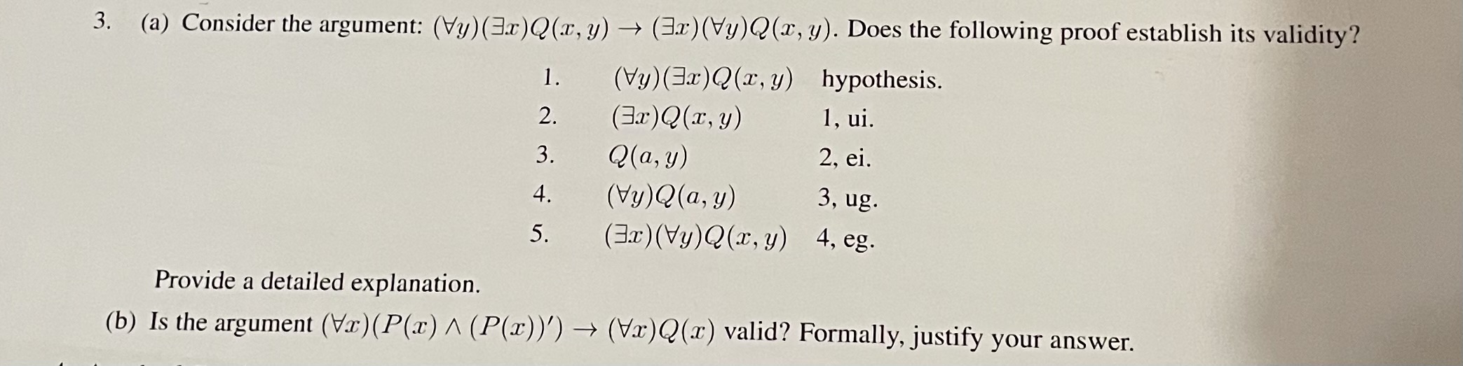 Solved (a) ﻿Consider the argument: | Chegg.com
