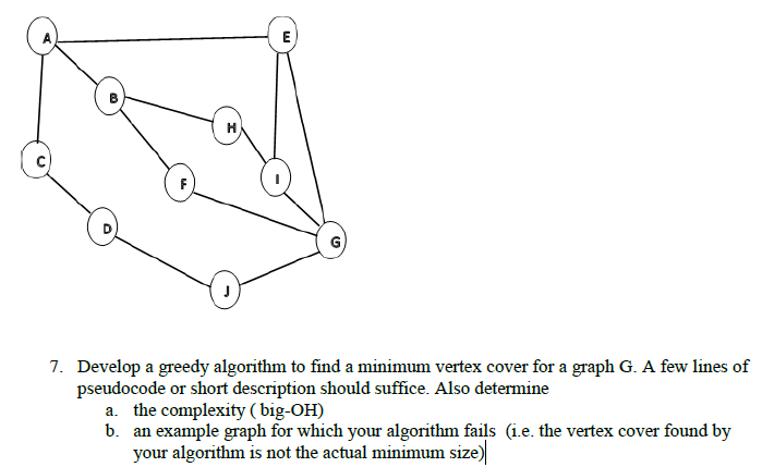 Solved E H F 7. Develop a greedy algorithm to find a minimum | Chegg.com