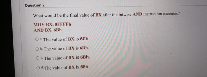 Solved After the bitwise XOR instruction is executed in the | Chegg.com