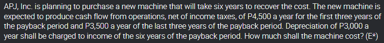 Solved APJ, Inc. is planning to purchase a new machine that | Chegg.com
