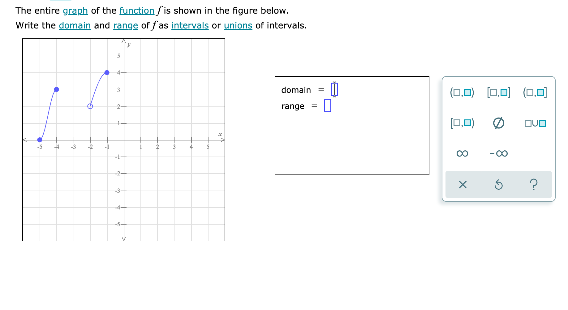 Solved The entire graph of the function f is shown in the | Chegg.com