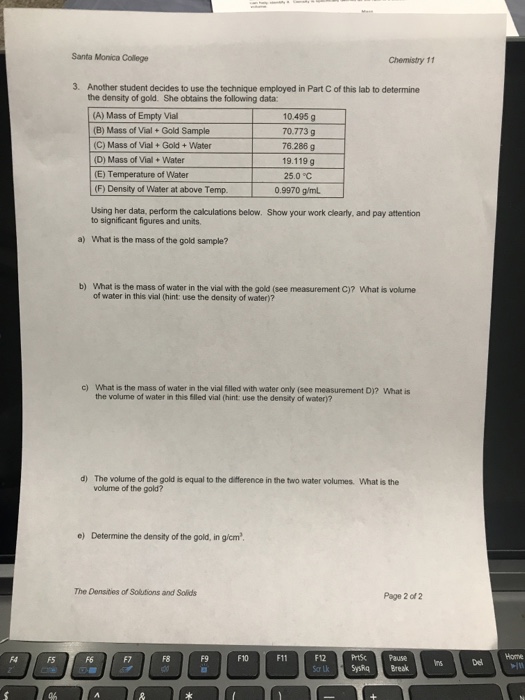Solved Santa Monica College Chemistry 11 Name: Date: Lab | Chegg.com