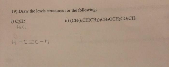 Solved 19) Draw the lewis structures for the following: i) | Chegg.com