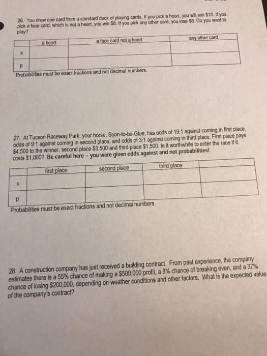 Solved You draw one card from a standard deck of playing | Chegg.com