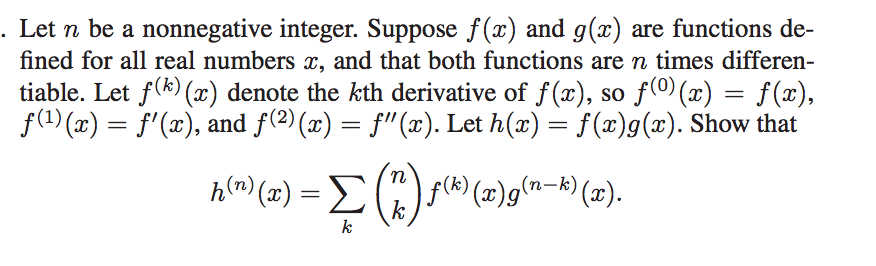 Solved Let n be a nonnegative integer. Suppose f(x) and g(x) | Chegg.com