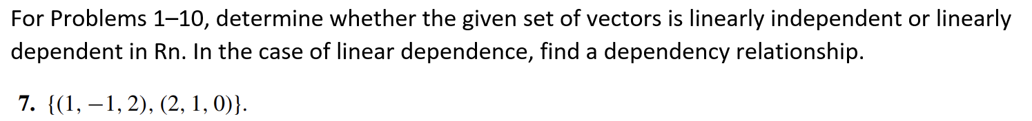 Solved For Problems 1–10, determine whether the given set of | Chegg.com