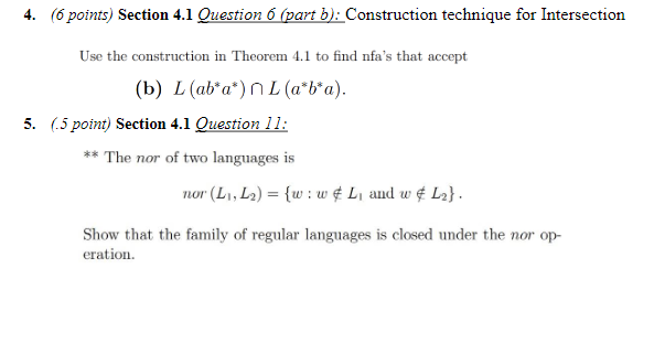 Solved 4. ( 6 points) Section 4.1 Question σ (part b): | Chegg.com