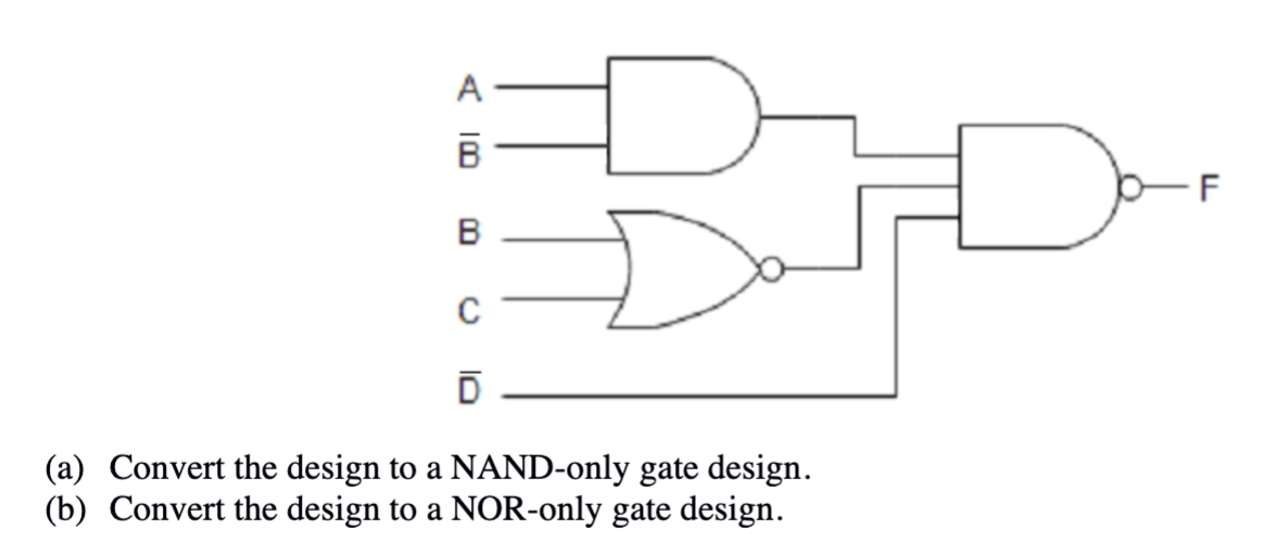 Solved (a) Convert the design to a NAND-only gate design. | Chegg.com