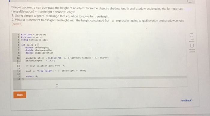 Solved Simple geometry can compute the height of an object | Chegg.com