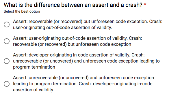 Solved What is the difference between an assert and a | Chegg.com