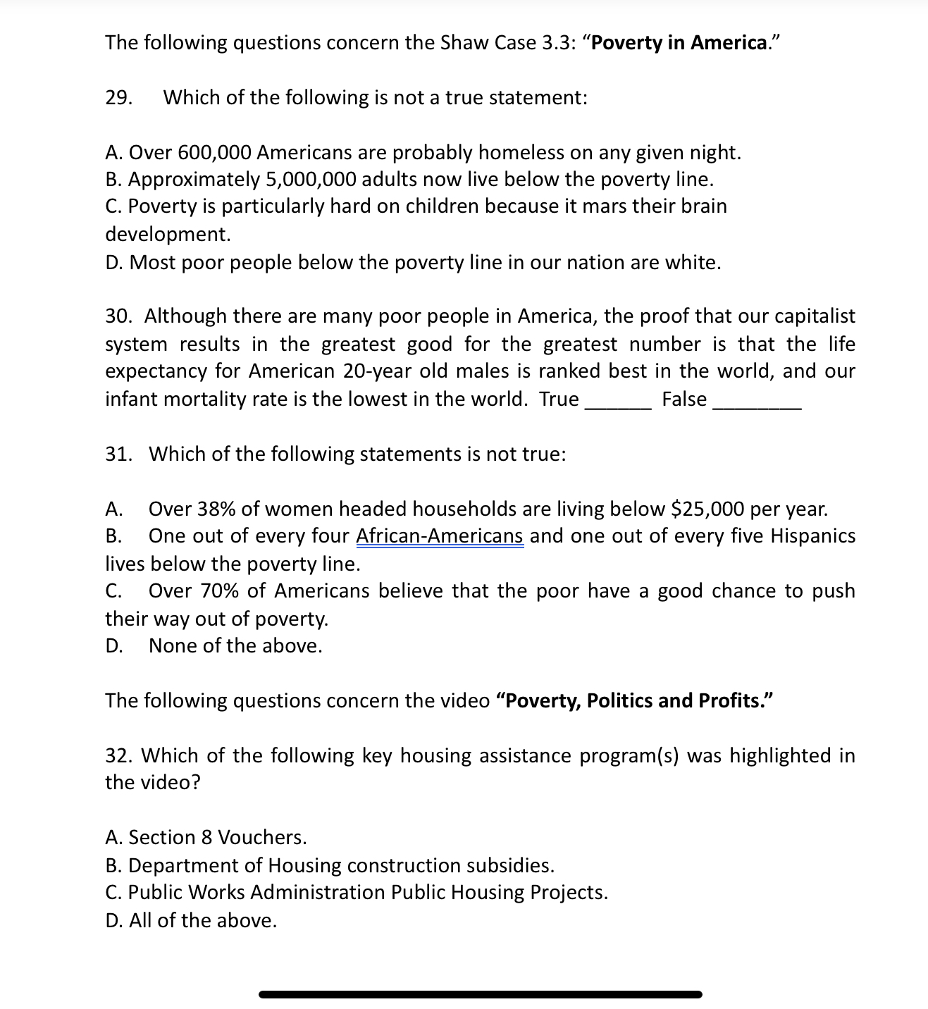 Solved The following questions concern the Shaw Case 3.3: | Chegg.com