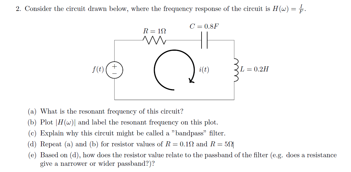 Solved 2. Consider the circuit drawn below, where the | Chegg.com