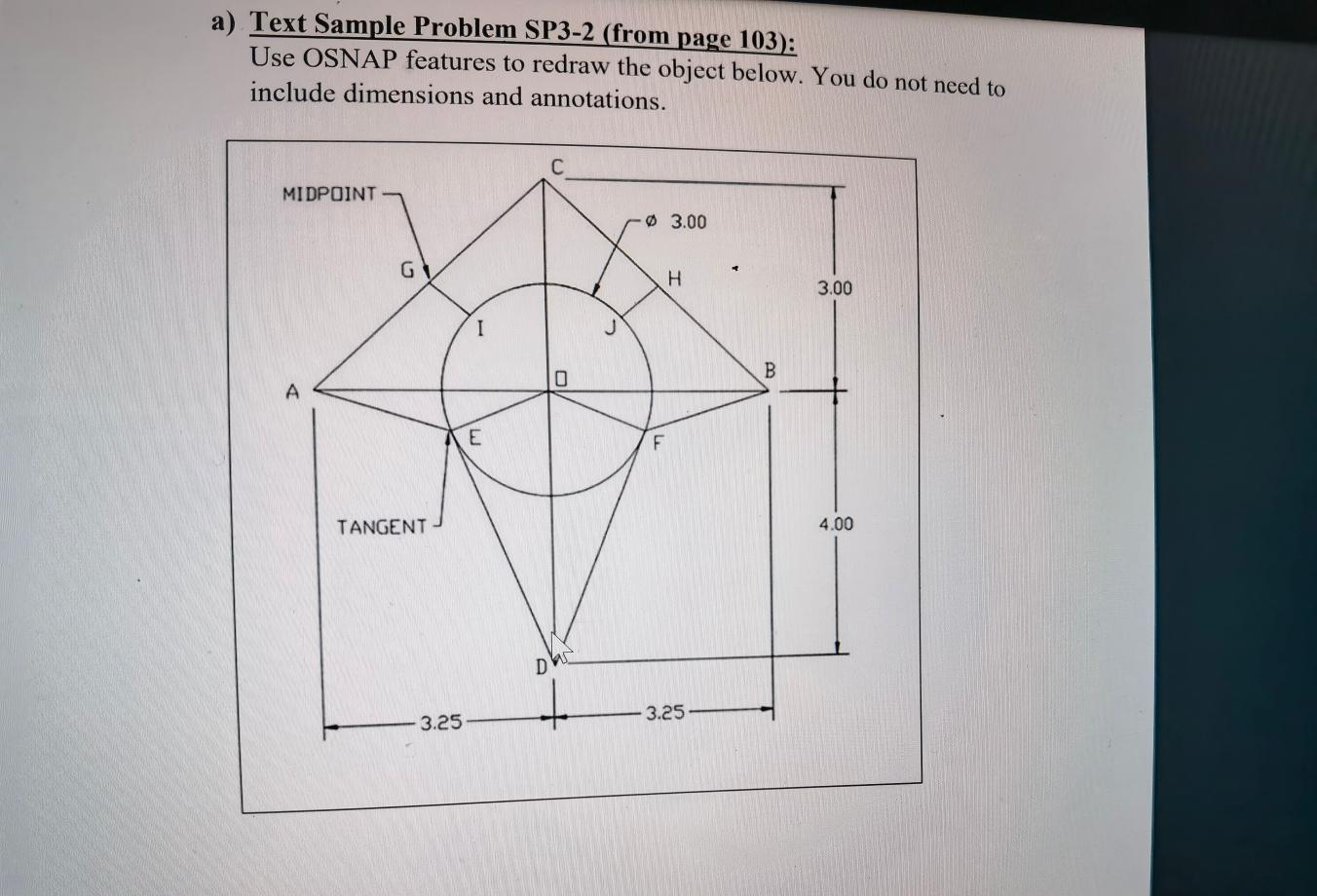 Solved AutoCAD Assignment: Complete Sample Problem | Chegg.com