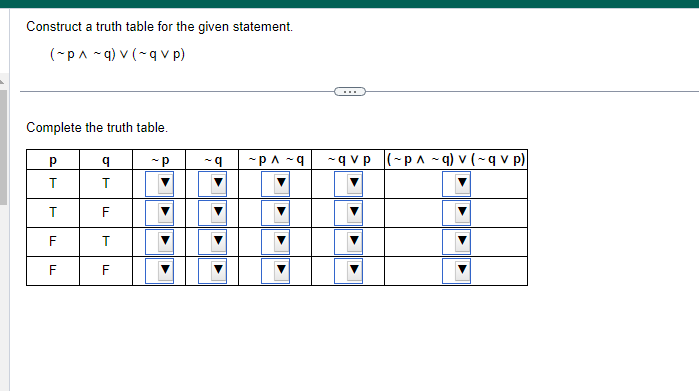 Solved Construct a truth table for the given statement. | Chegg.com