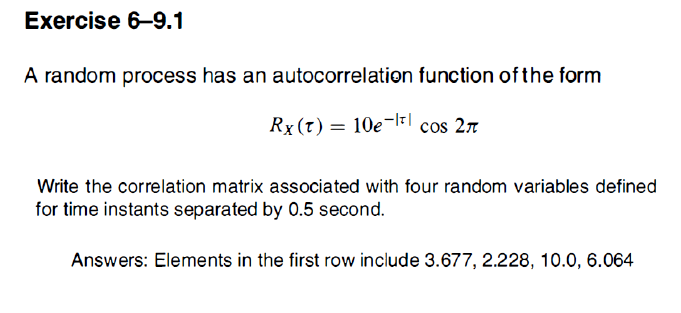 Solved Exercise 6-9.1A random process has an | Chegg.com