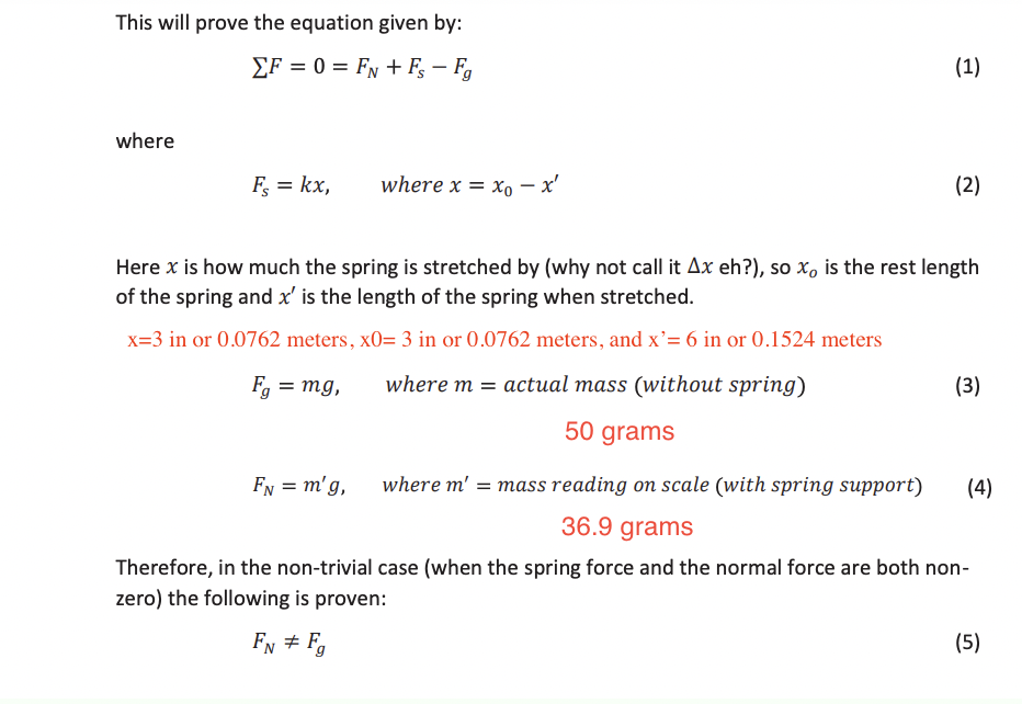 Solved A) Measure the “k” value of a spring B) Show that | Chegg.com