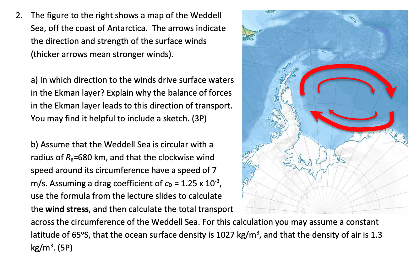 Solved 2. The figure to the right shows a map of the Weddell | Chegg.com