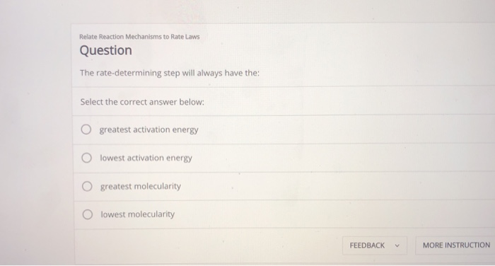 Solved Relate Reaction Mechanisms to Rate Laws Question The | Chegg.com