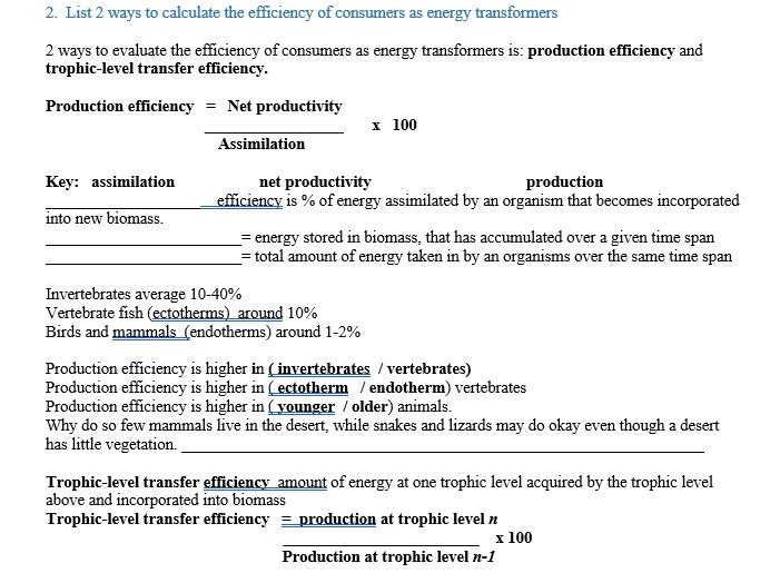 2. List 2 ways to calculate the efficiency of | Chegg.com