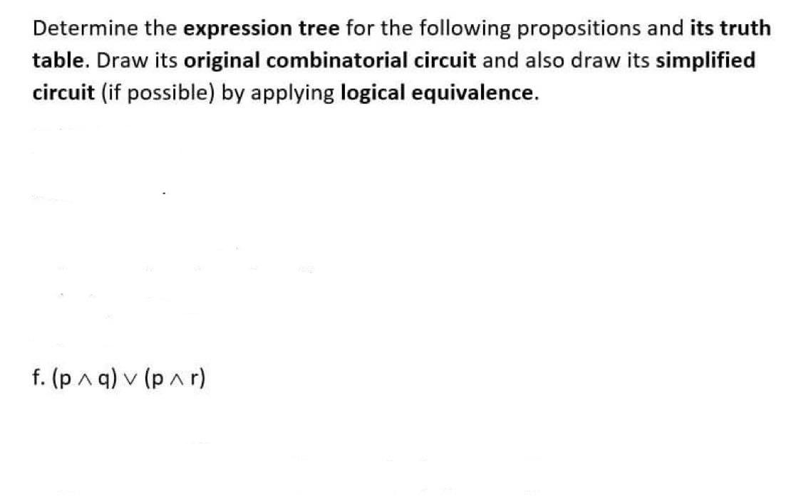 Solved Determine the expression tree for the following | Chegg.com
