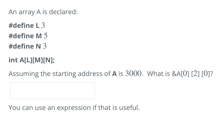 Solved An array A is declared: #define N4 #define M3 int | Chegg.com