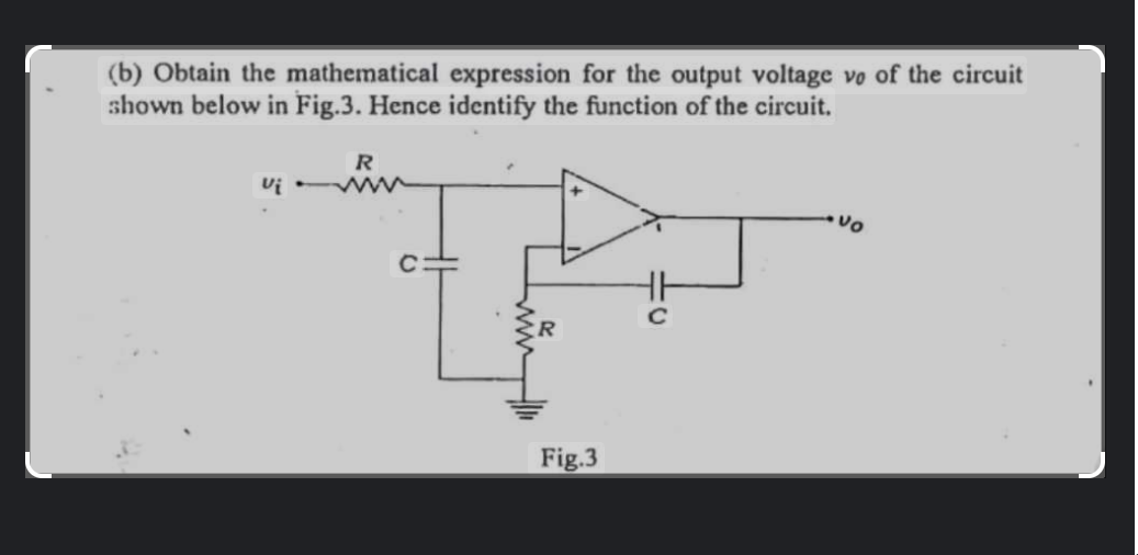 Solved (b) ﻿Obtain the mathematical expression for the | Chegg.com