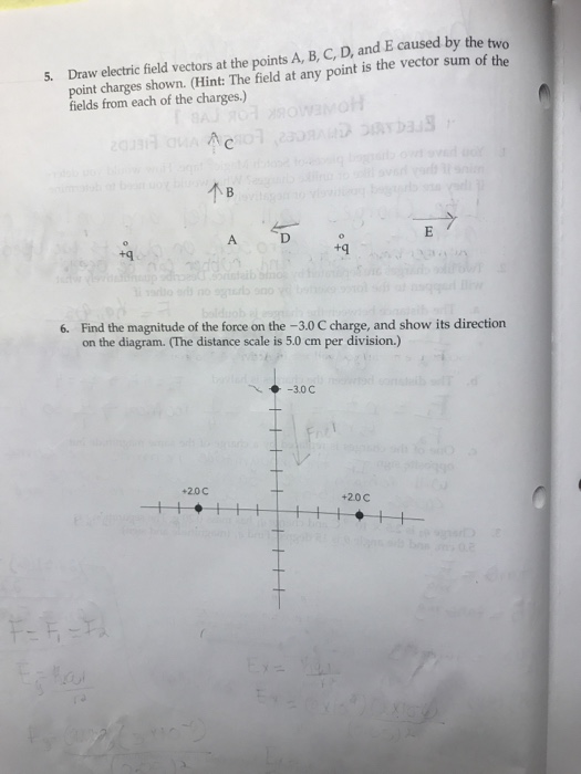 Solved Draw electric field vectors at the points A, B, C, D, | Chegg.com