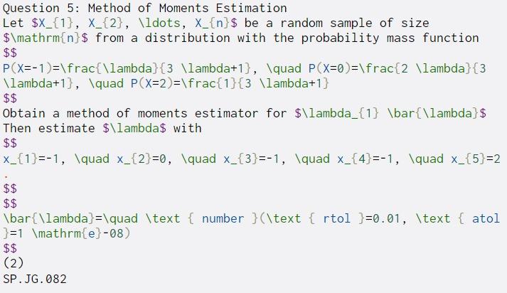 Solved Question 5: Method of Moments Estimation Let $X_{1}, | Chegg.com