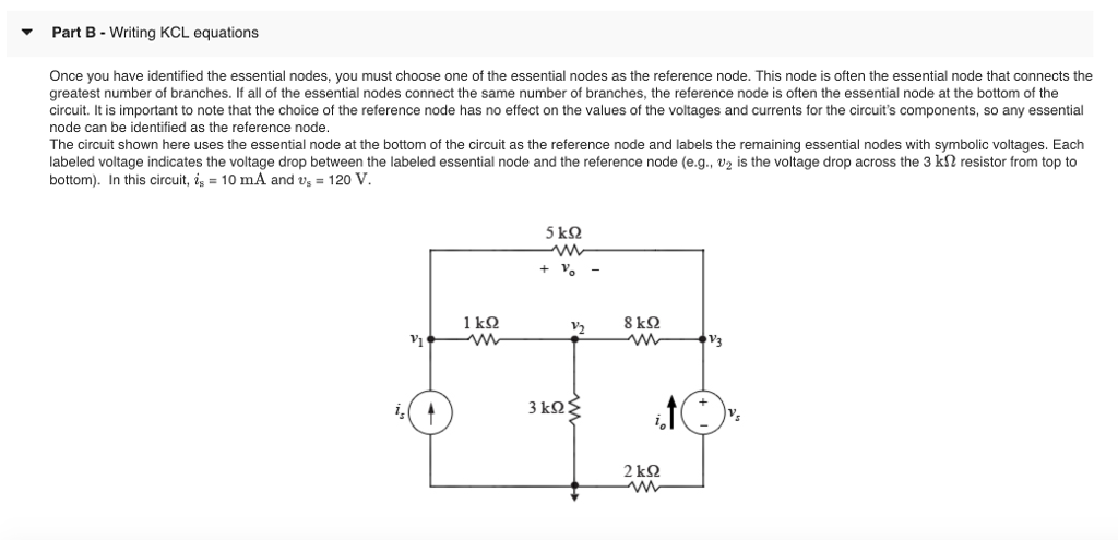 Solved Part B - Writing KCL equations Once you have | Chegg.com