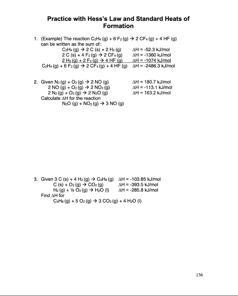 Solved Practice with Hess's Law and Standard Heats of | Chegg.com