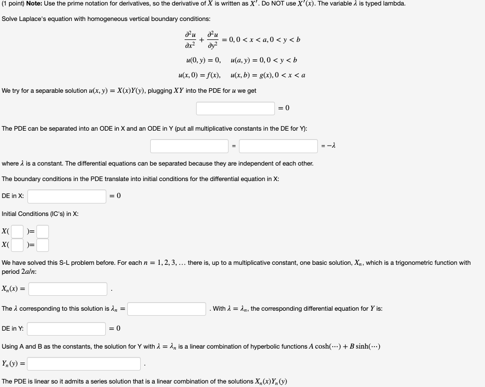 Solved (1 point) Note: Use the prime notation for | Chegg.com