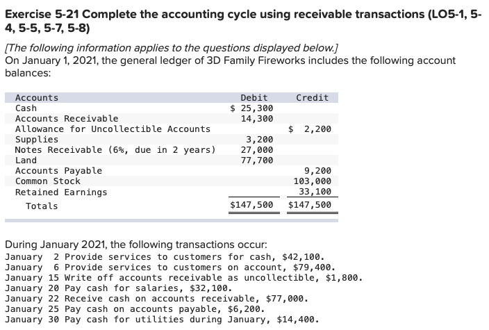 Solved Exercise 5-21 Complete the accounting cycle using | Chegg.com